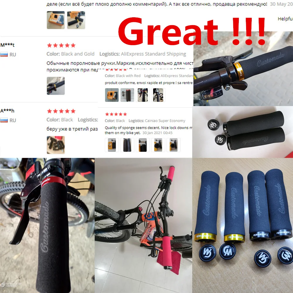 GUIDON,Black and Gold--Poignées de guidons pour VTT, 1 paire, housses ...