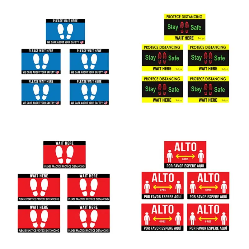 Social Distancing Stickers 45 * 30cm Social Isolation Floor Decals ...