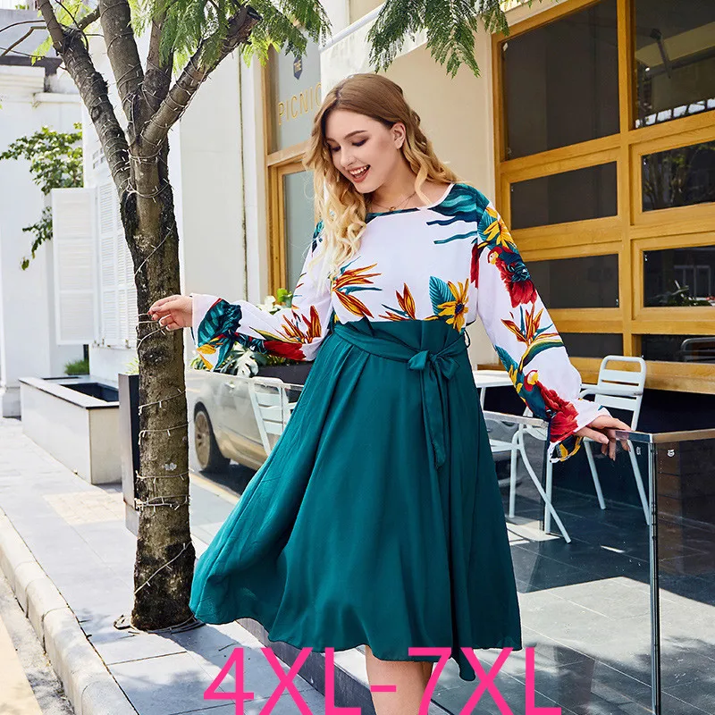 Модное осенне-зимнее вечернее платье размера плюс для женщин, свободное Повседневное платье с ...