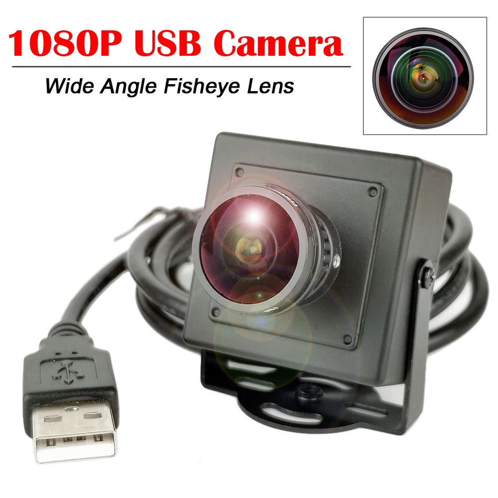 2MP USB Webcam 1080P HD Mini CMOS OV2710 UVC OTG 170degree Fisheye Lens ...