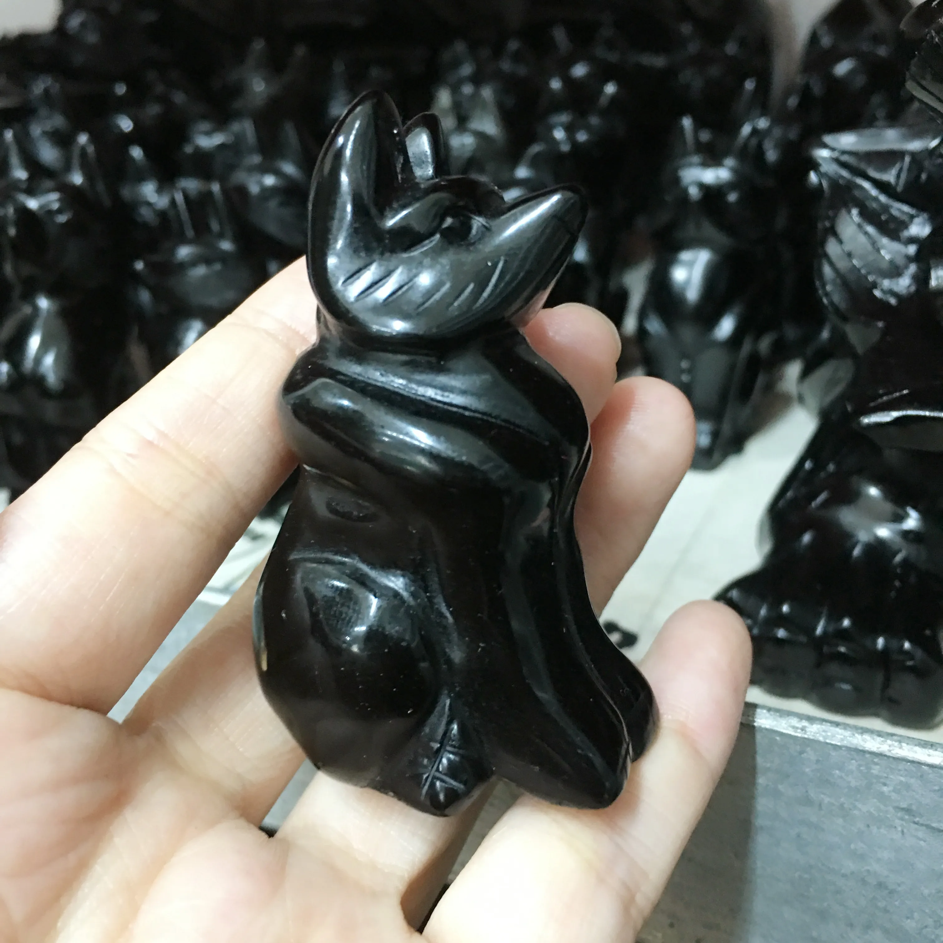 Mexican Obsidian Statues