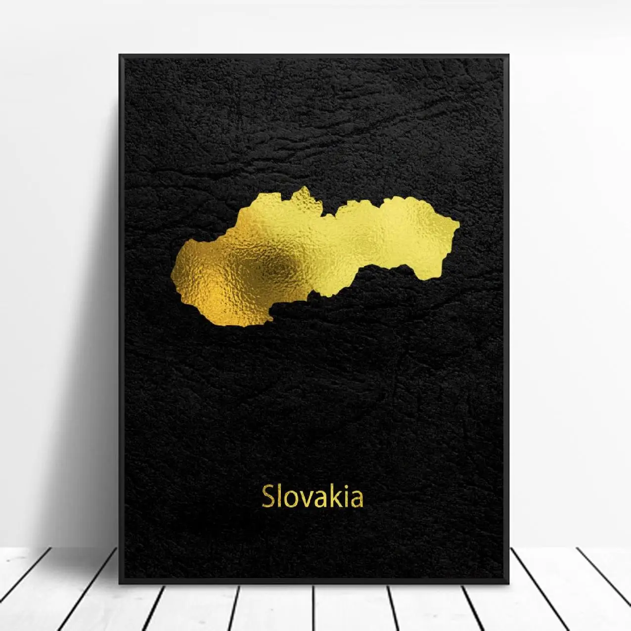 Golden-Map-Art-Slovakia-Canvas-Painting-Wall-Art-Pictures-prints-home ...