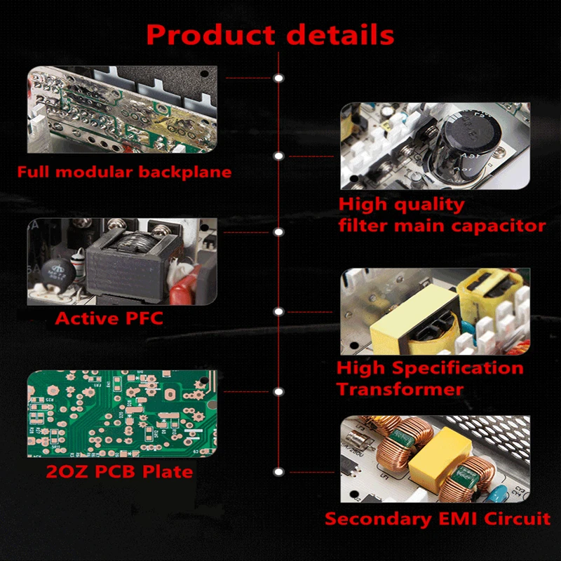 Original PC PSU For Golden Field Brand G6 Broad silence Rated 600W Peak ...