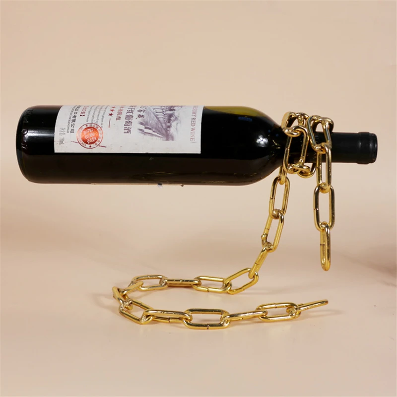 Home & Living Kitchen & Dining Wine Bottle Holder Iron Chain Wine Rack ...