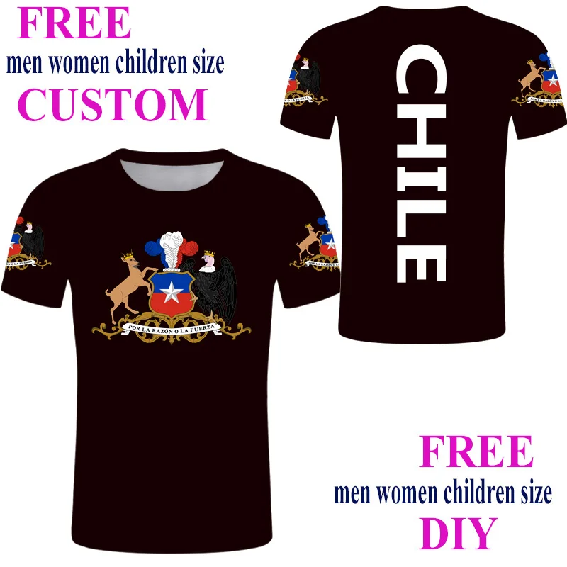 CHILE t shirt diy free custom chl t shirt cl chilean country emblem ...