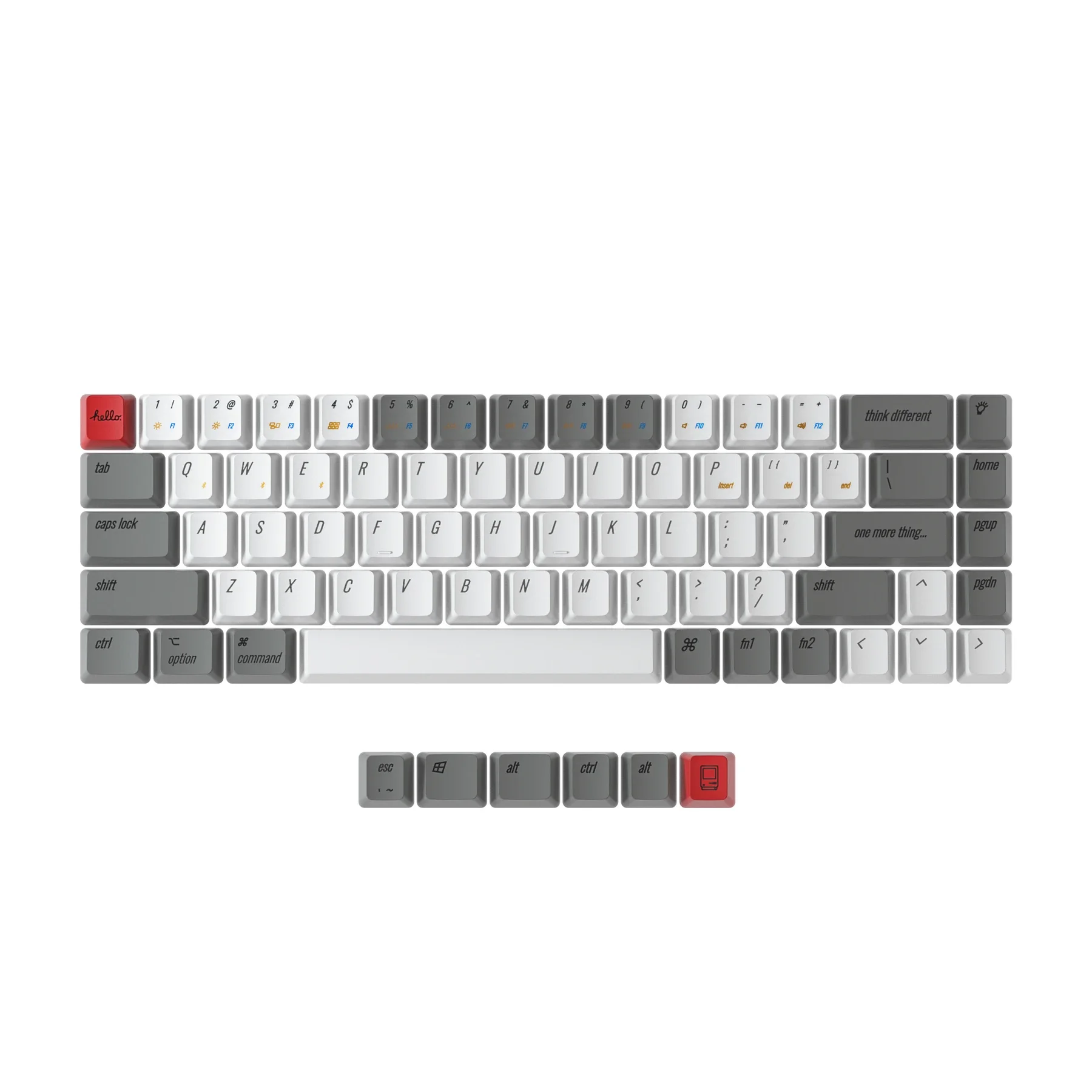 Keychron OEM Profile PBT Retro Keycap Set for K6 Wireless Mechanical ...