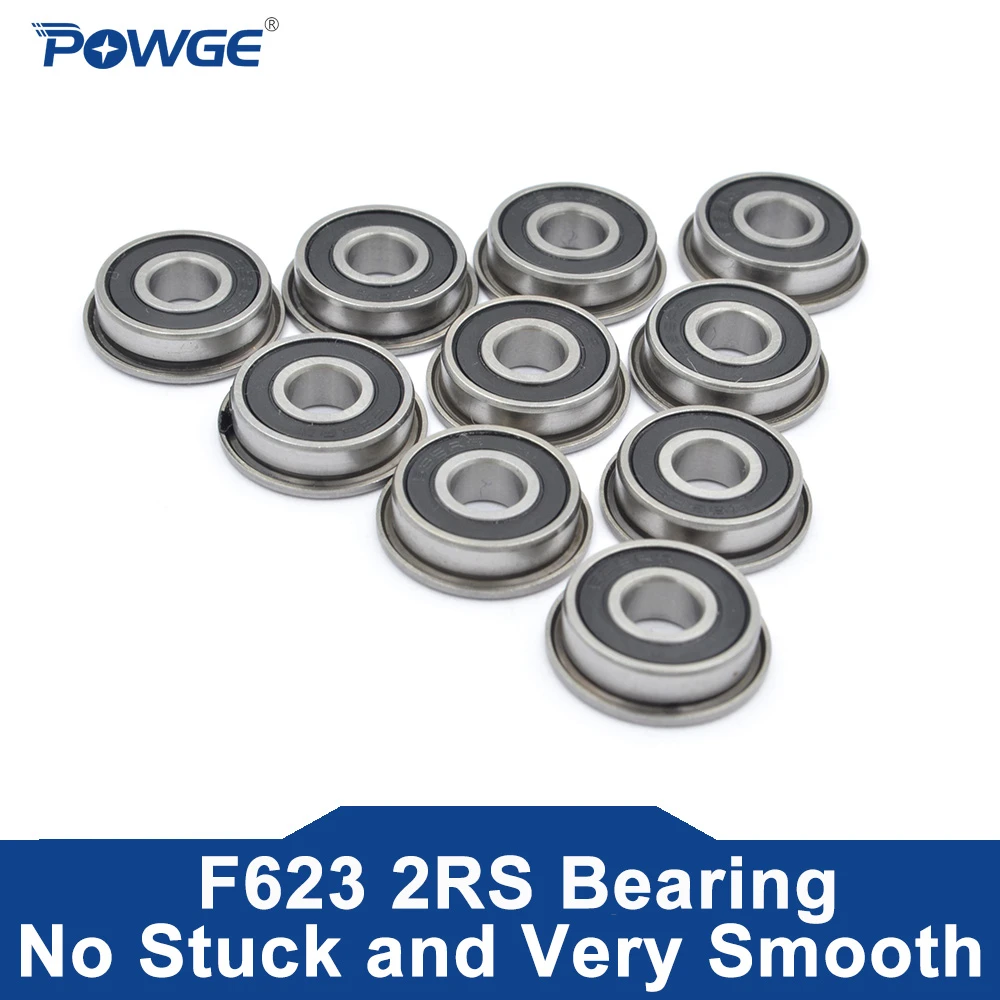 POWGE VORON F623 2RS Bearing 3*10*4 mm ABEC 7 Flanged Miniature F623 RS ...