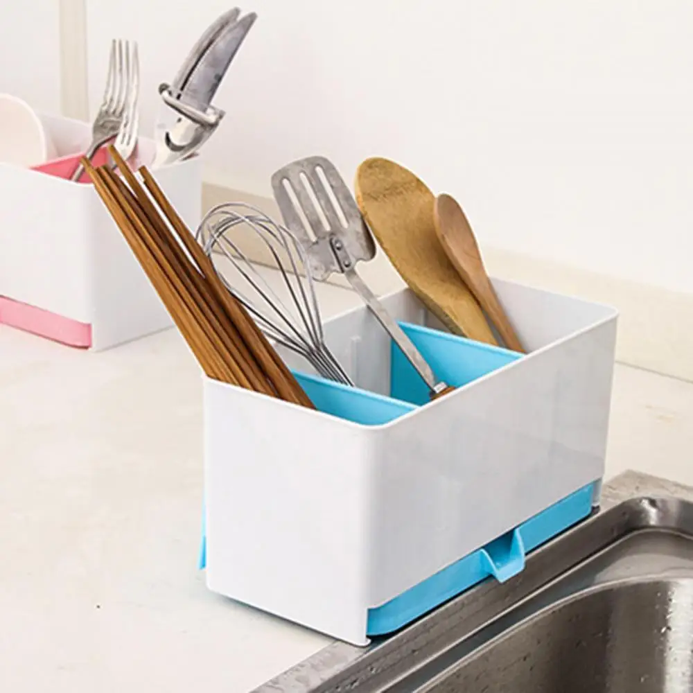 Cutlery-Storage-Holder-Plastic-Drainer-Drain-Containers-Drying-Rack ...