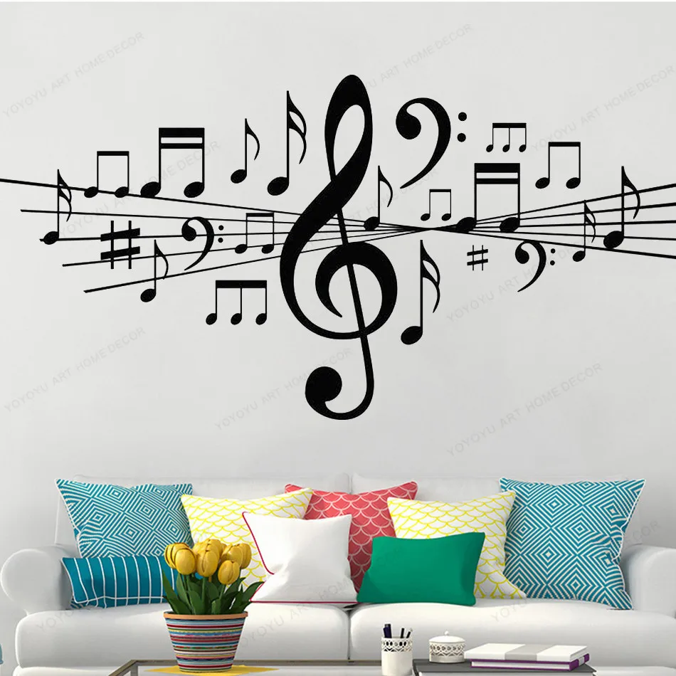 Music-Wall-vinyl-Sticker-Musical-Notes-Decal-music-Studiowall-decor ...