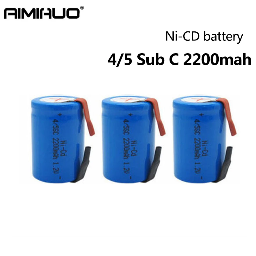 1-20pcs 4/5 Sub C Sc Ni-cd 1.2v 2200mah Rechargeable Batteries With Welding Tabs For Bosch ...