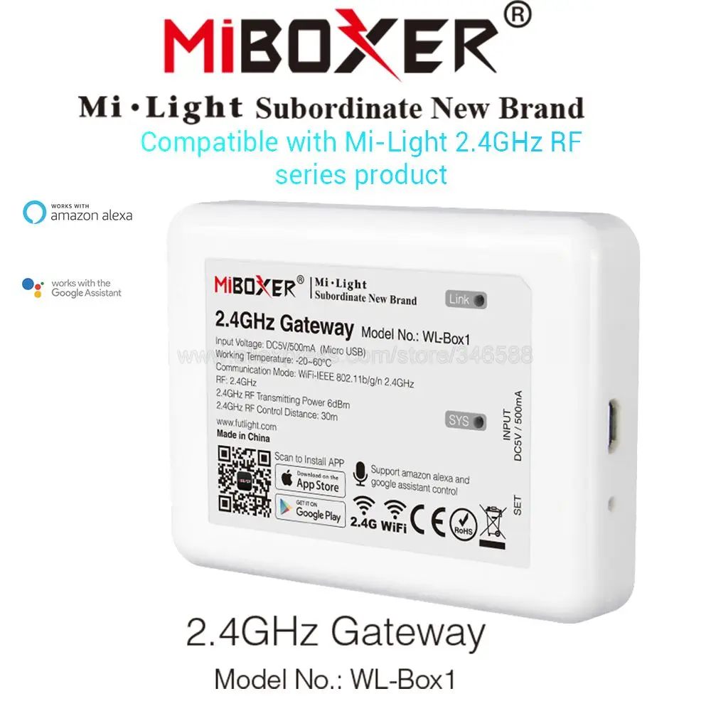 Dc5v Miboxer Wl-box1 Wireless Wifi Controller Support Ios / Andriod App ...