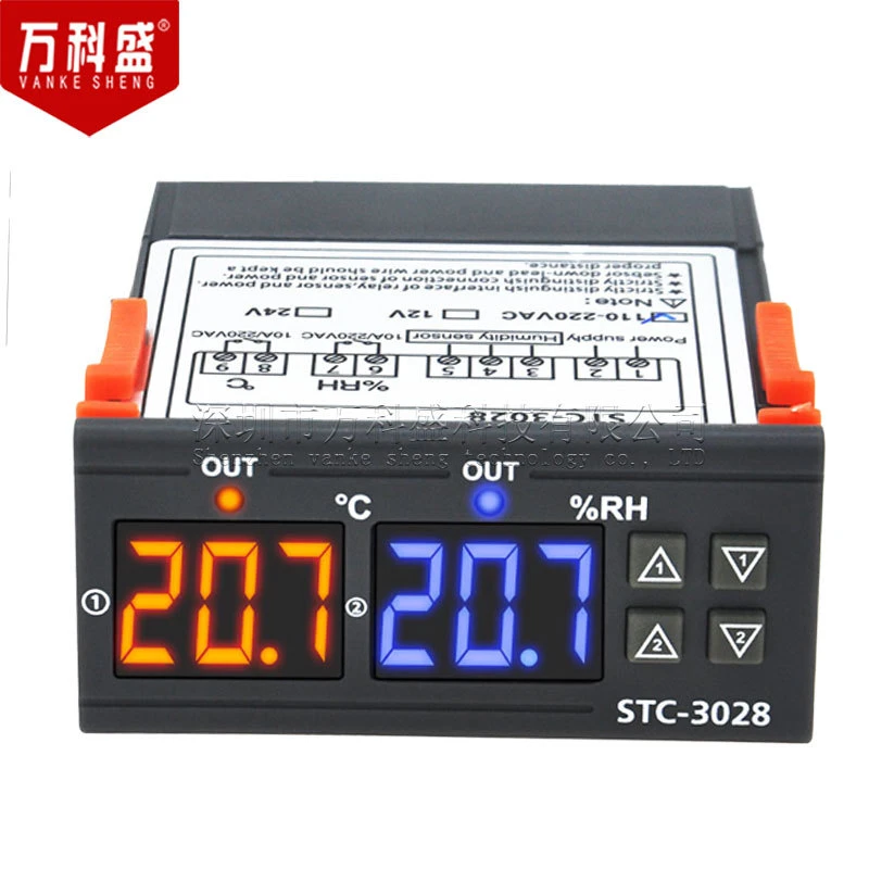 Dual Digital Thermostat Temperature Humidity Control STC 3028 Thermometer Hygrometer Controller ...