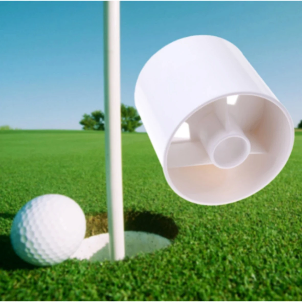 White Plastic Golf Hole Cup Putting - NZshopsmart