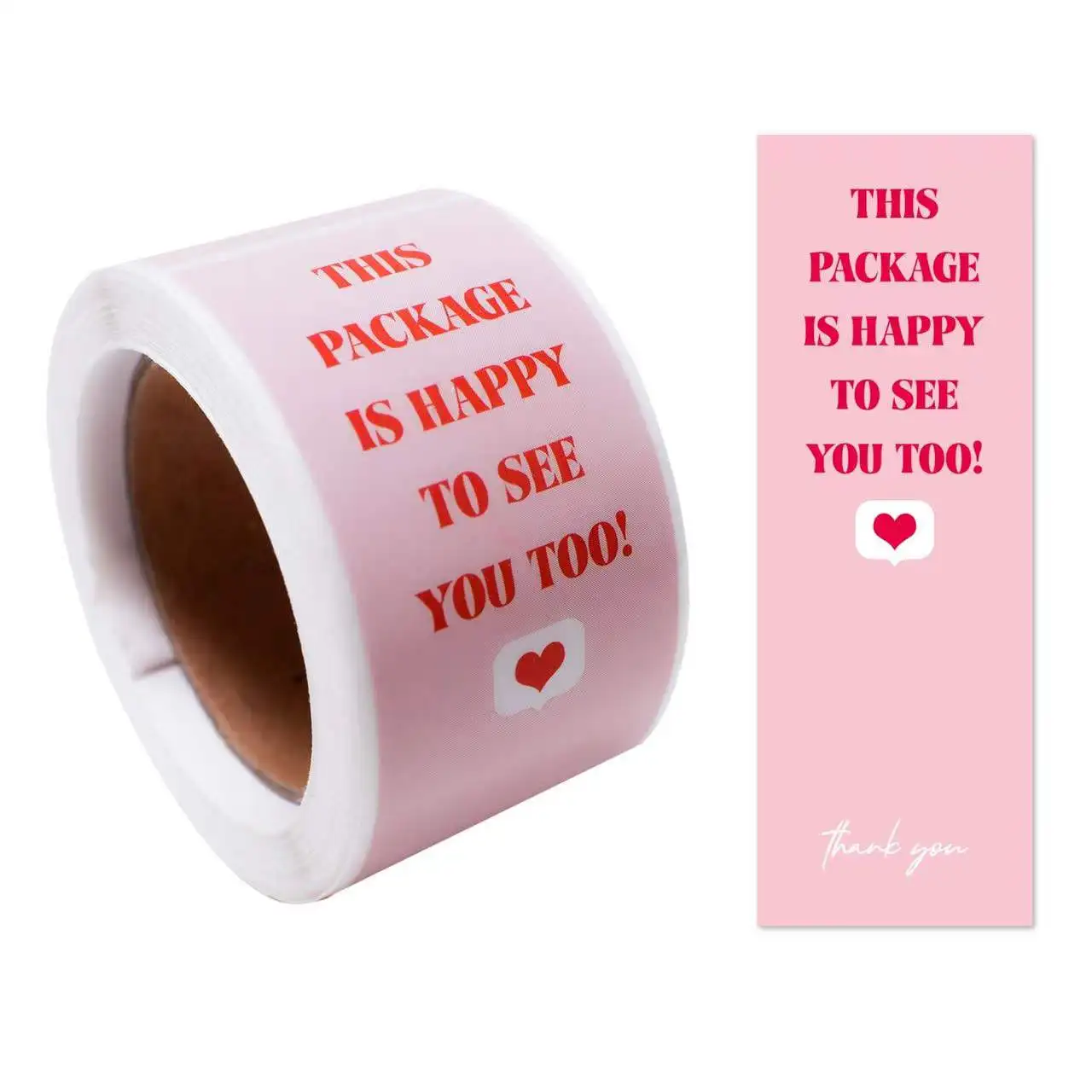 100pcs-This-Package-Is-Happy-To-See-You-Too-Stickers-Cute-Pink-Thank ...