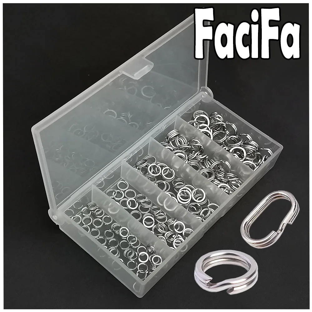 200pcs Stainless Steel Split Ring with Box Oval Ring Heavy Duty Double ...