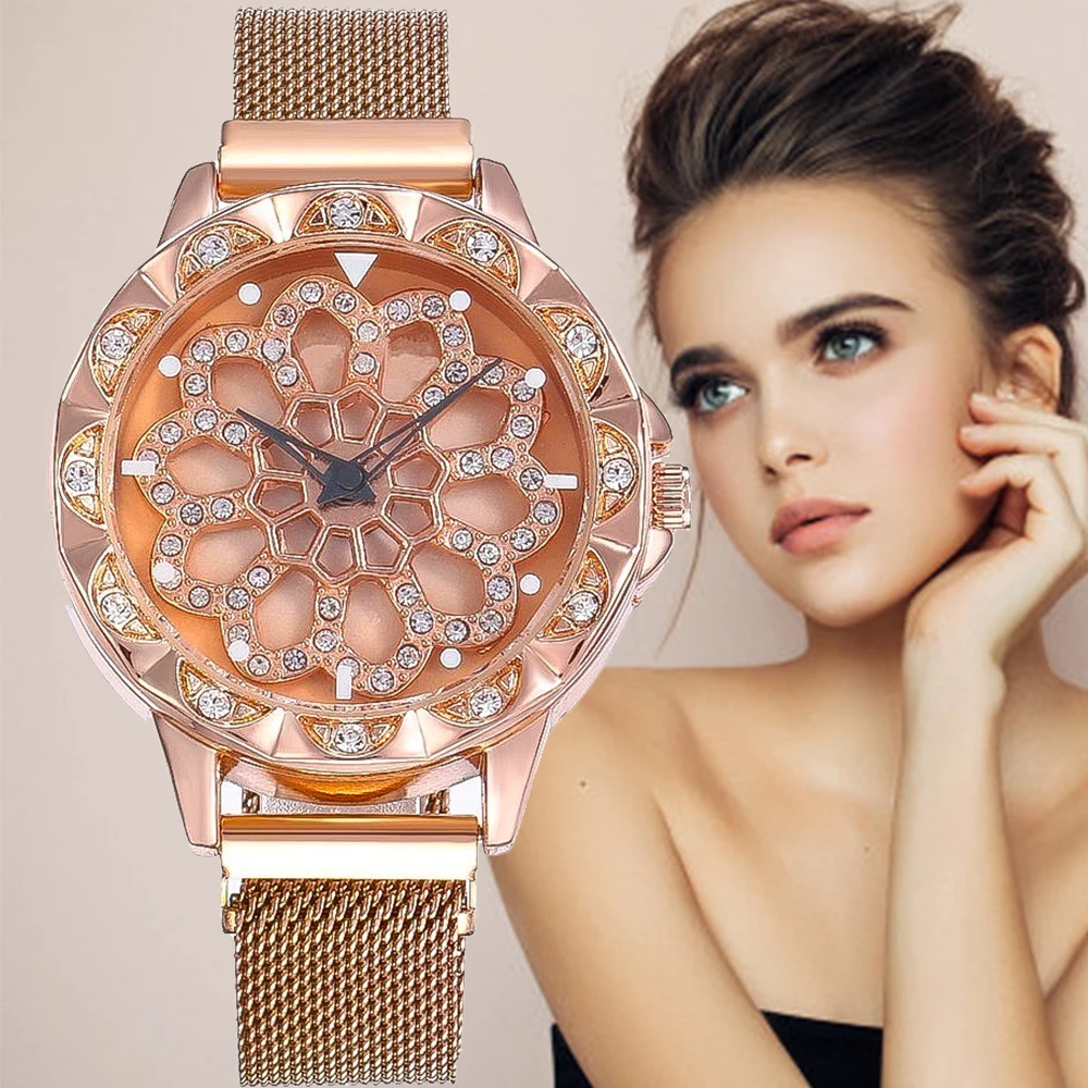 Hot Luxury 360 Degree Rotation Watch For Women Watches Starry Sky ...