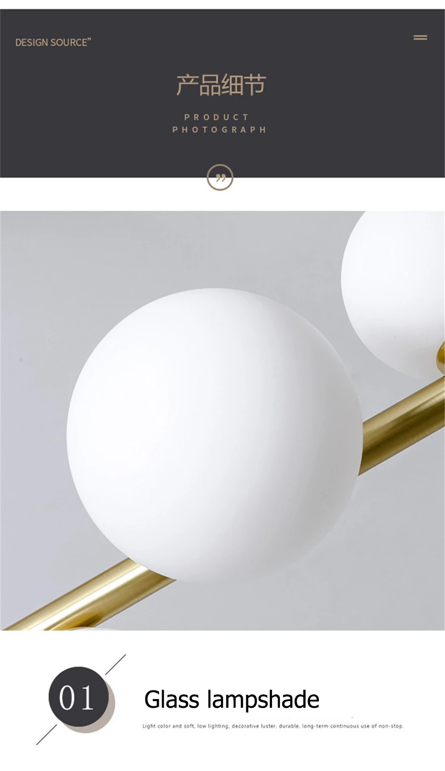 Nordic Simple Gold Color LED Pendant Lights Iron Glass Ball Hanging La ...