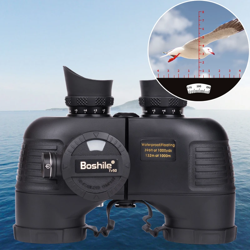 Military Nautical Binoculars 7x50 Hd With Rangefinder Compass Telescope ...
