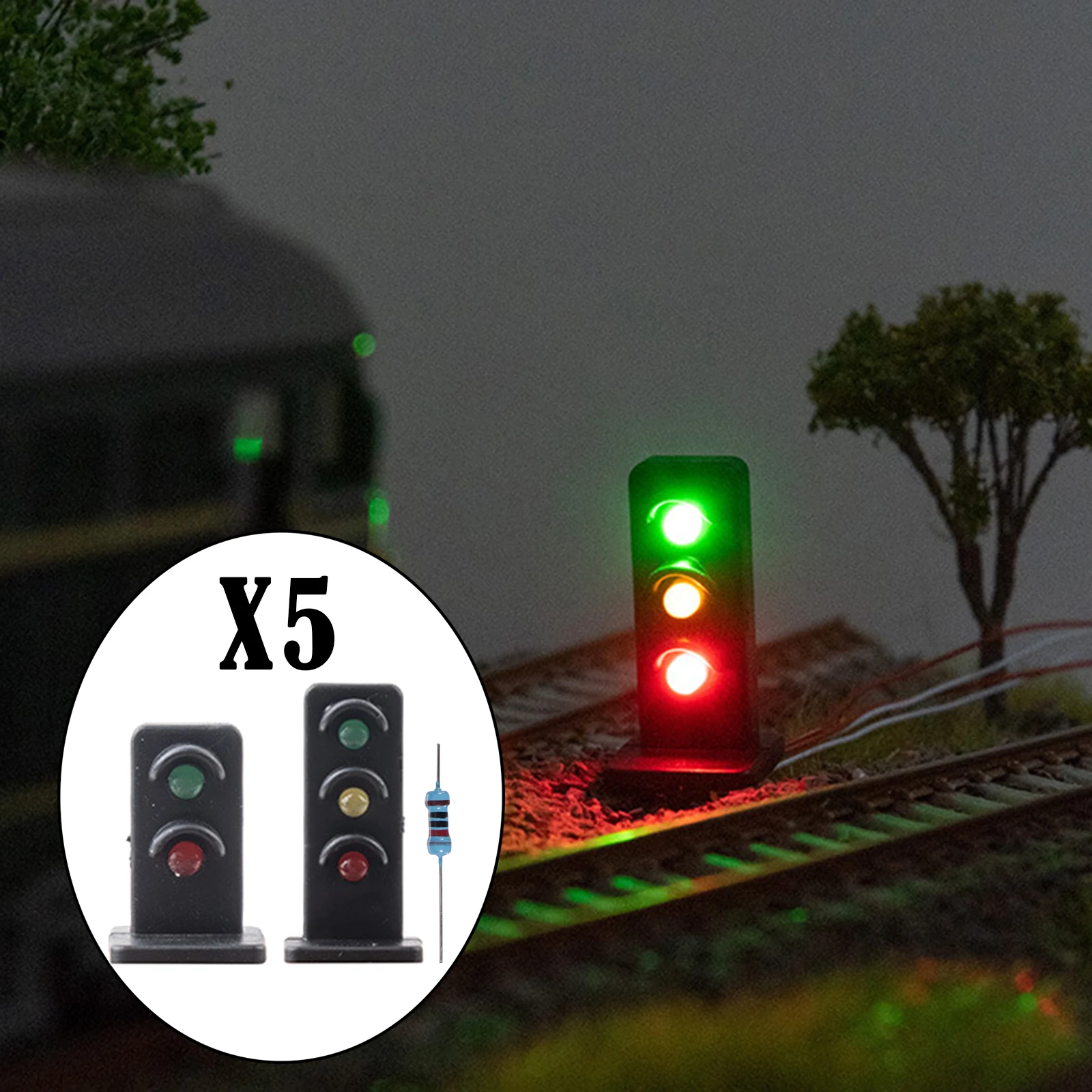 Pack-of-5-Diorama-1-87-HO-Scale-Traffic-Light-Lamp-Miniature-Sand-Table ...
