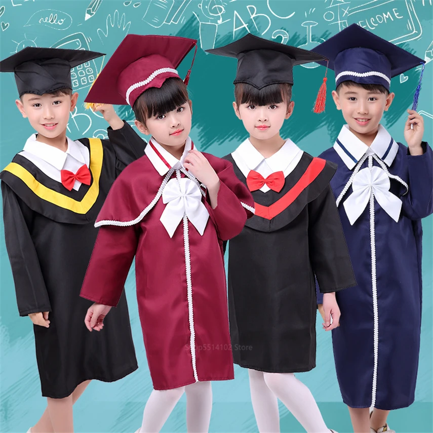 Kids Graduation Gown Children Bachelor Costumes Boy School Students ...