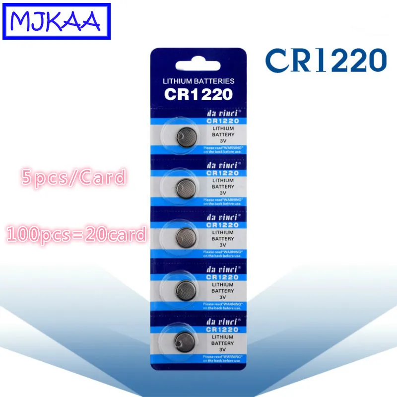 100Pcs CR1220 3V Lithium Button Batteries DL1220 BR1220 LM1220 Cell ...