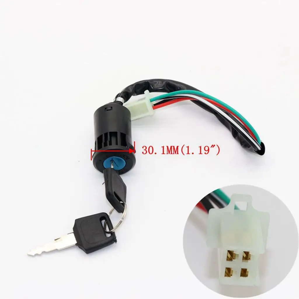 1 Set ATV Ignition Key Switch Universal 4 Wires Ignition Keys Start ...