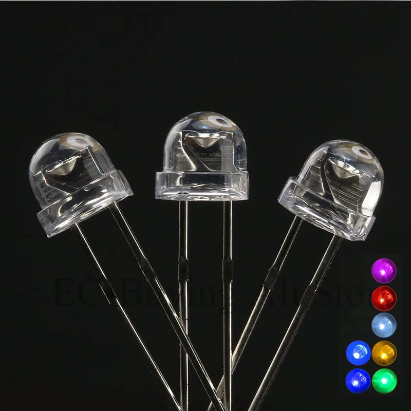 100pcs-5mm-F5-Straw-Hat-LED-Bright-Clear-Red-White-Yellow-Blue-Emerald ...