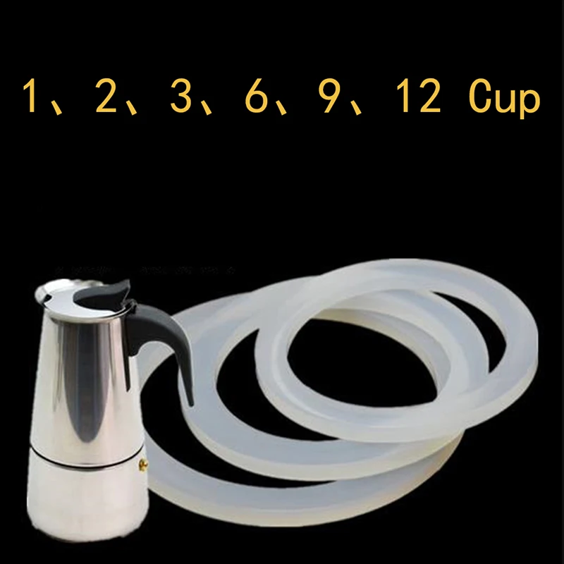 2/4PCS Silicone Moka Pot Seal Ring Stainless Steel Filter Coffee Pot ...