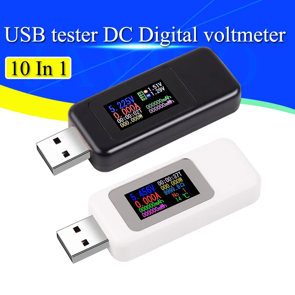 10-in-1-DC-USB-Tester-Current-4-30V-Voltage-Meter-Timing-Ammeter ...