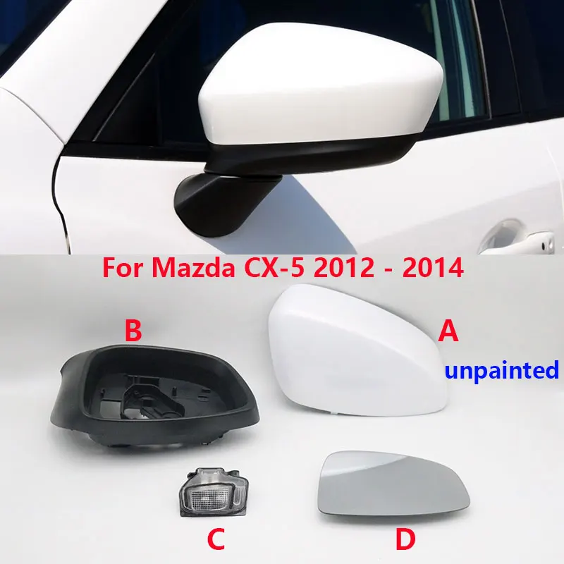 Car Side Mirror Cover Frame Cap Housing Glass Wing Door Rearview Mirror ...