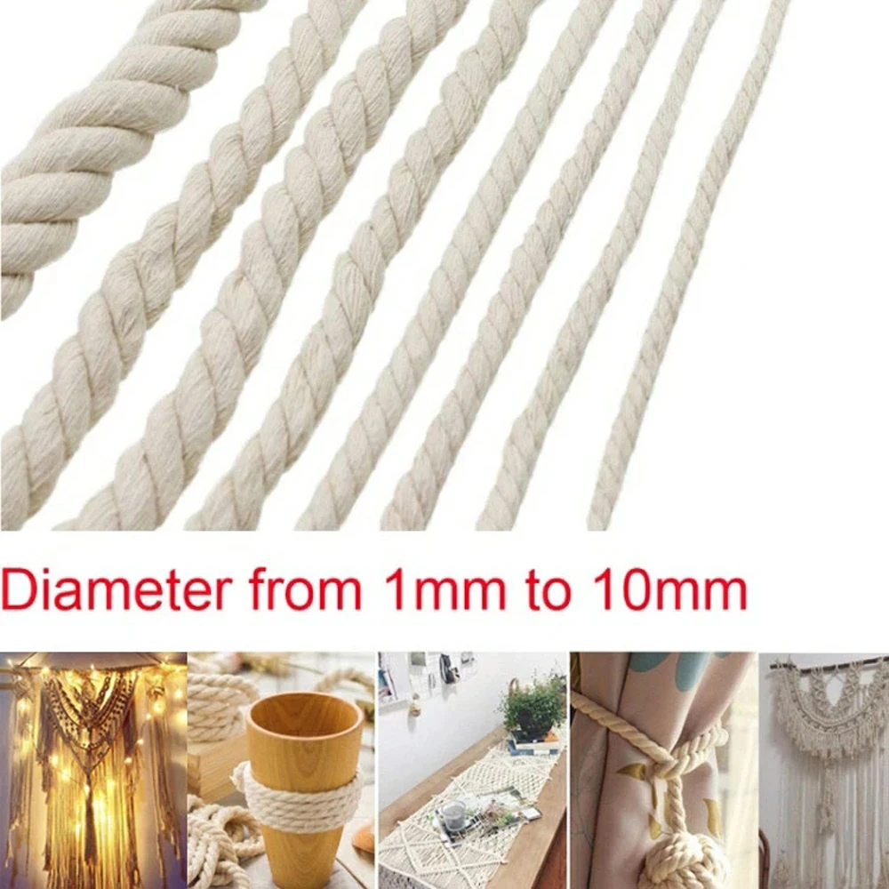 Cuerda de macramé 100% de algodón, cuerda trenzada Beige para ...