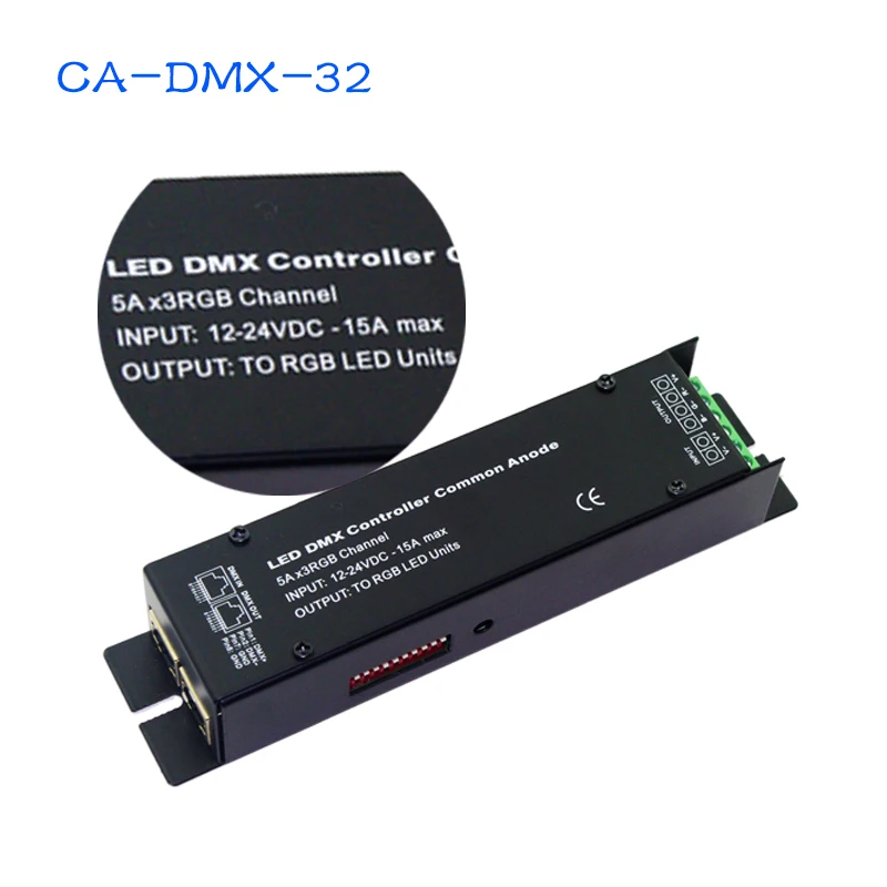 3 CH dmx512 Controller, LED DMX RGB controller Common Anode,RJ45 ...