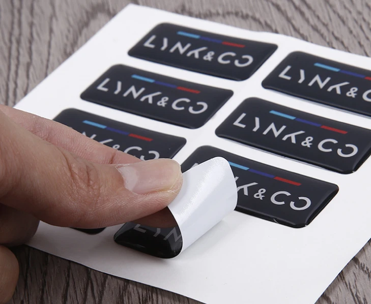 Custom Non Yellowing 3M Adhesive Crystal 3D Sticker Epoxy Resin Domed ...