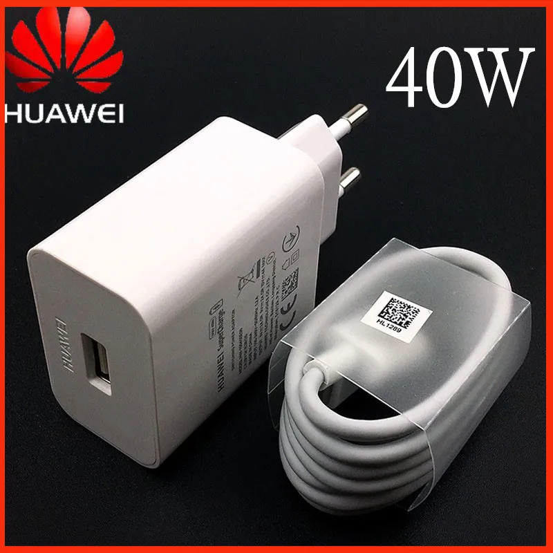 HUAWEI cargador rápido Original P40, Cable tipo C de 40W, supercarga 5A, para HUAWEI P30, P10 ...