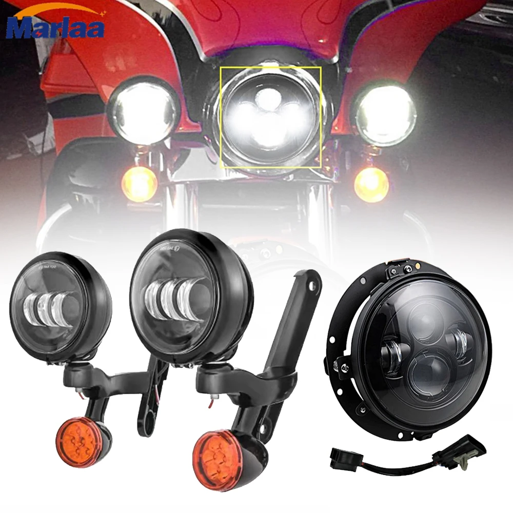 LED-Auxiliary-Lighting-Street-Glide-FLHX-Fog-Light-Bracket-Road-King ...