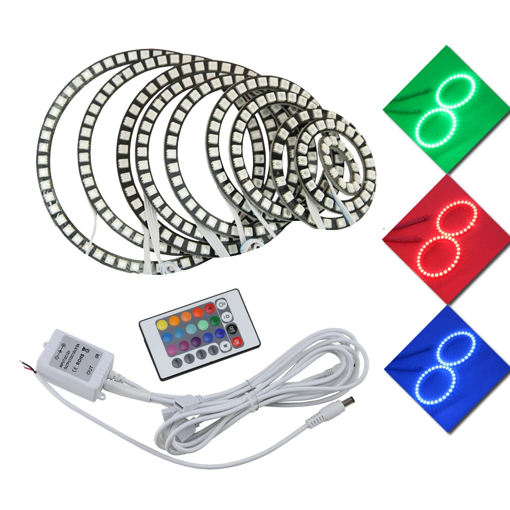 Ir Remote Rgb Led Halo Ring Light 40mm 50mm 66 72mm 75mm 80mm 90mm ...