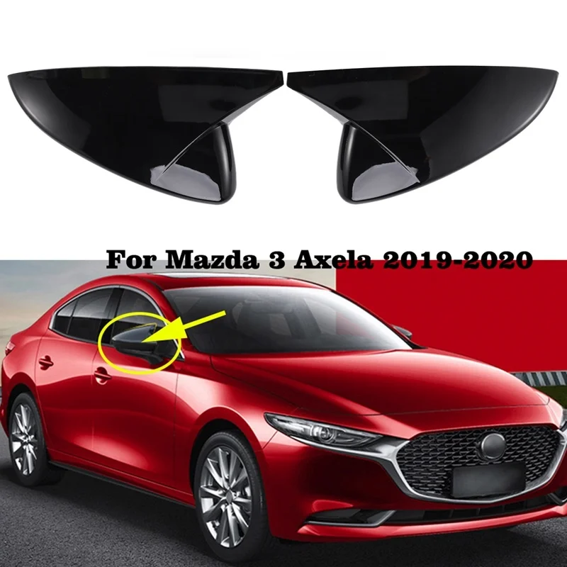 Glossy Black Rearview Mirror Cover Door Side Wing Mirror Caps Trim ...