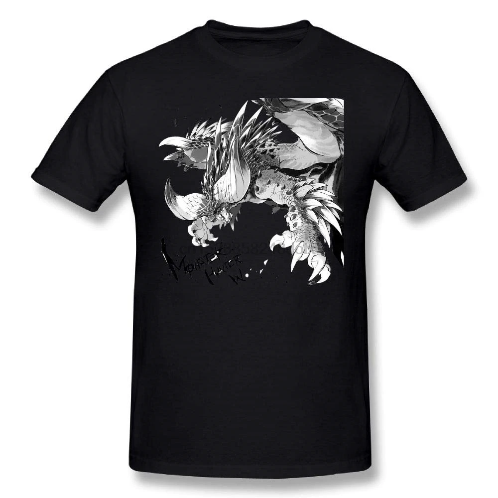 LOLINK Men's Monster Hunter World Art Monster T Shirt Black| | - AliExpress