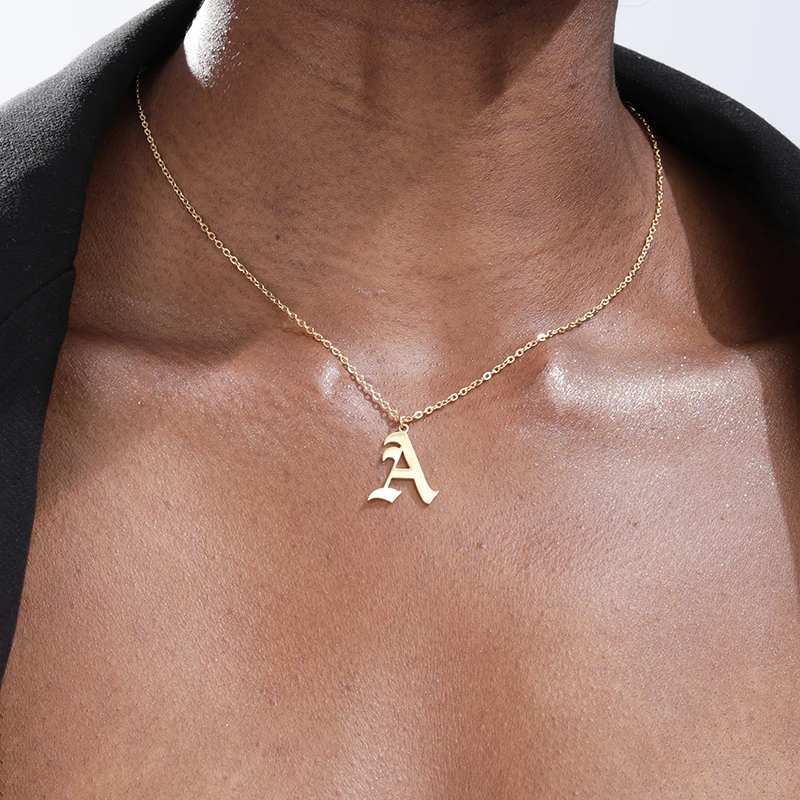 Collar-con-inicial-de-letra-de-A-Z-ingl-s-antiguo-para-mujer-y-hombre ...