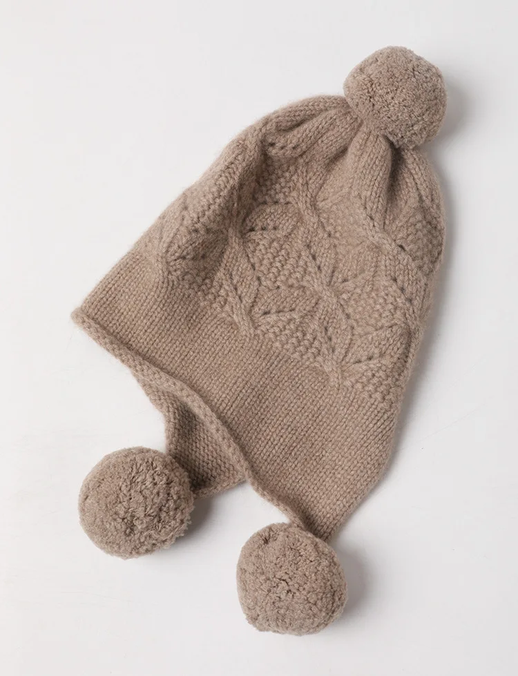 Naizaiga кашемир три волосы мяч завивки ажурный цветок вязать Теплый зимний головной убор, SN277