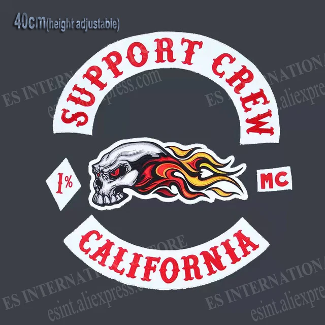 Original Embroidery Patches For Jacket Motorcycle Club KING OF THE