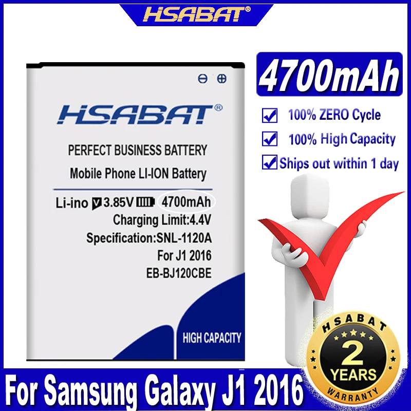 Hsabat 100% New 4700mah Eb-bj120cbe Battery For Samsung Galaxy J1 2016 ...