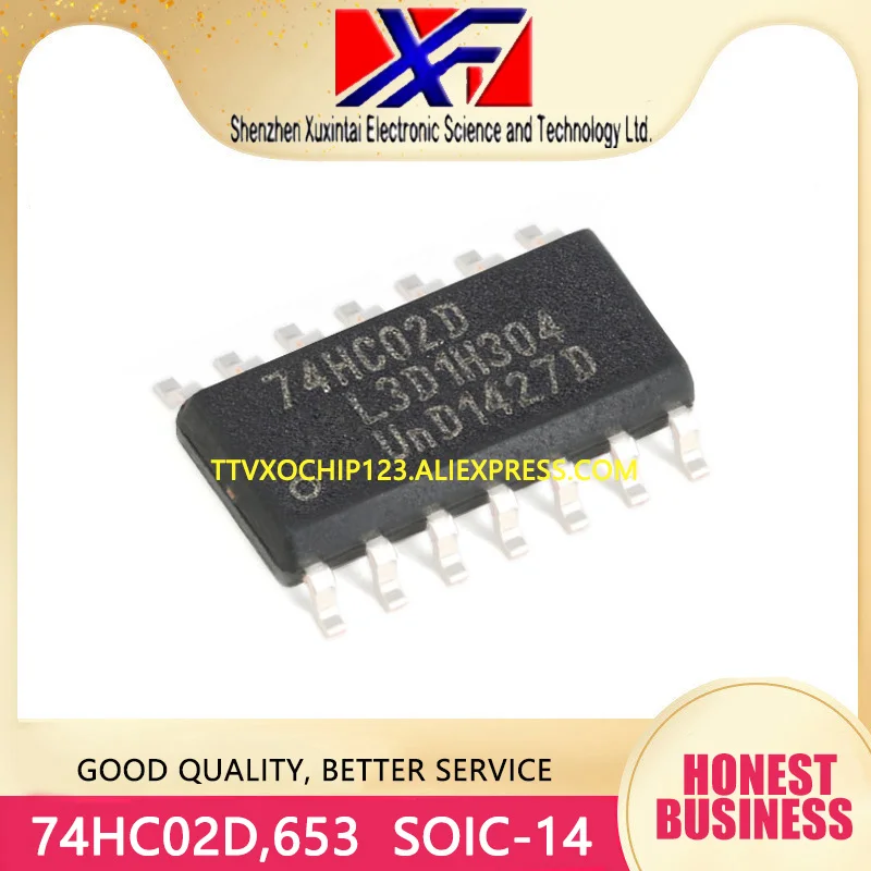 50Pcs/Lot 74HC02D 74HC02 74HC02D,653 SOIC 14 IC GATE NOR 4CH 2 INP ...