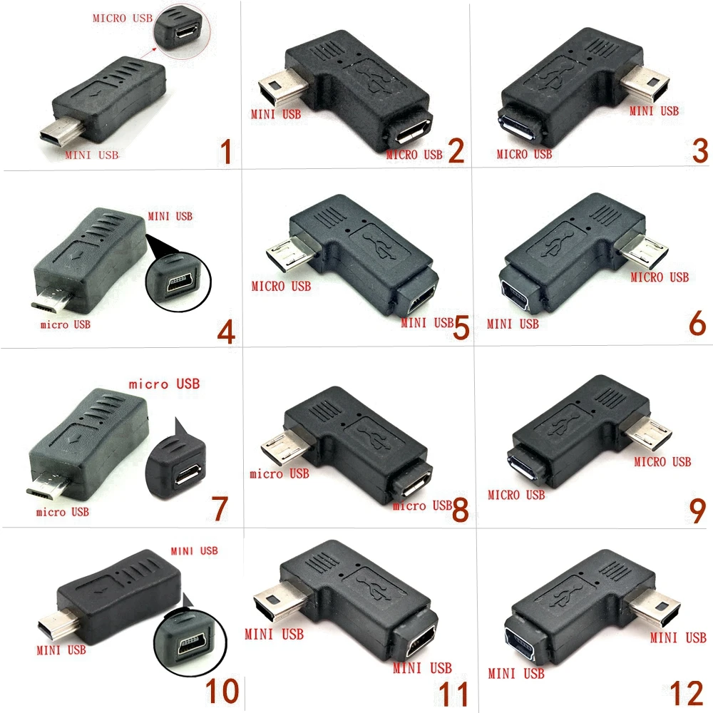 1 stücke 90 Grad Links & Rechts Abgewinkelt Mini USB 5pin Buchse auf ...