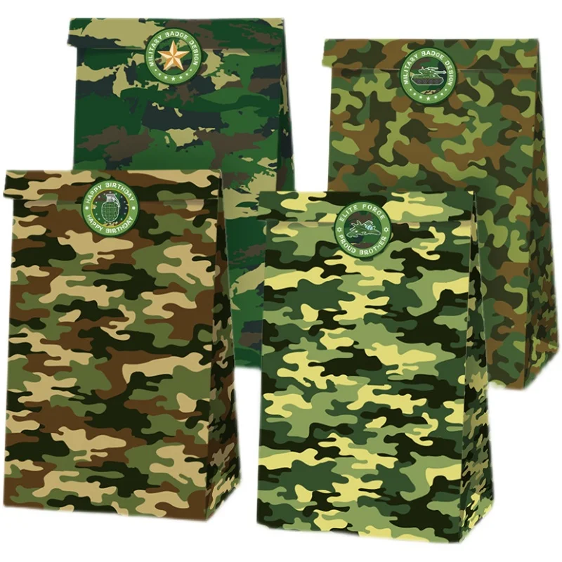 30pcs-Camouflage-Gift-Bag-Army-Green-Striped-Candy-Box-For-Kids-Boy ...
