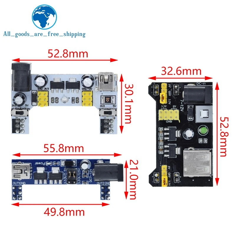 MB102 zasilanie płytki prototypowej moduł zasilający/MB102 biały deska ...