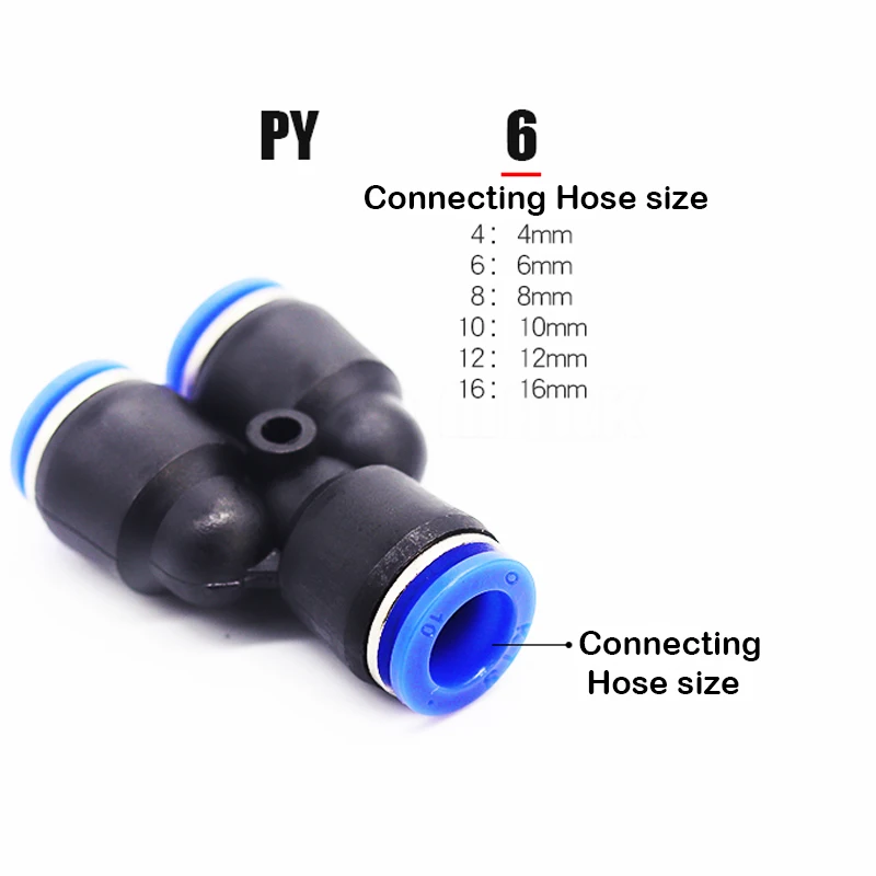 Business & Industrial Valves & Manifolds 10pcs 8mm Push In Equal Y Pneumatic Jointer Connector