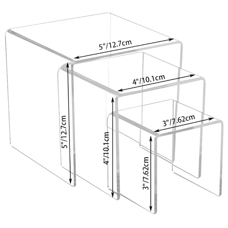Acrylic Display Risers 3 Size Steps Acrylic Display Stand Anti ...