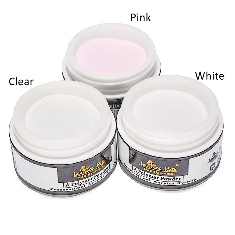 1 Pc Pink White Clear Color Nail Carved Acrylic Powder Crystal Powder ...