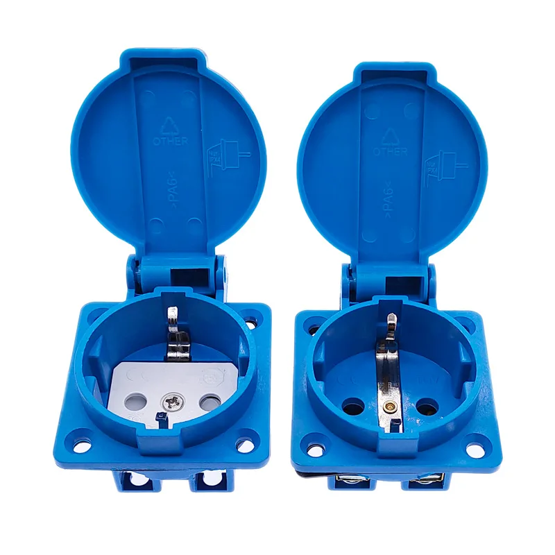 waterproof socket industrial waterproof socket EU socket copper contact ...